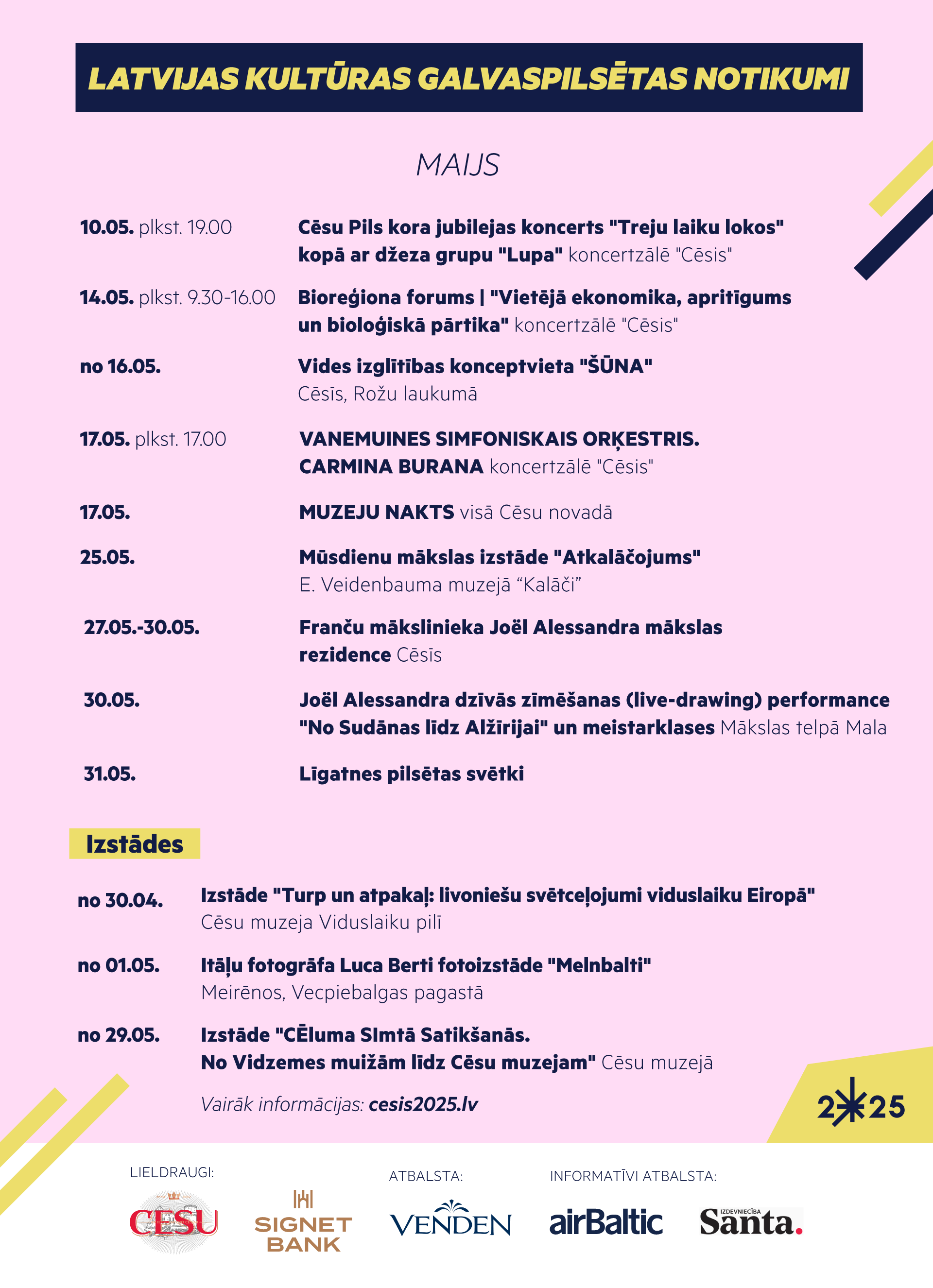 Latvijas kultūras galvaspilsētas maijs - Cēsis 2025