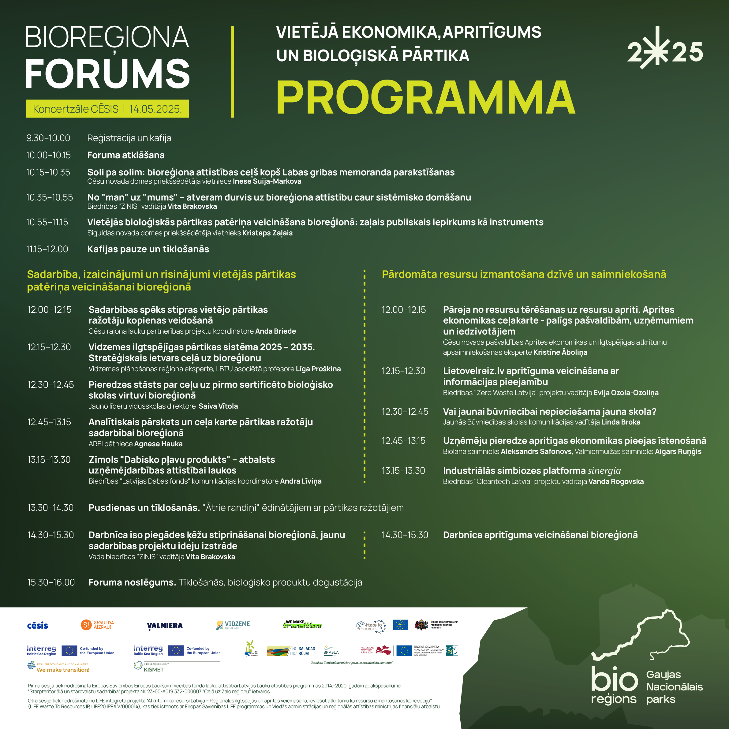 Maija vidū Cēsīs notiks otrais bioreģiona forums; izsludināta pasākuma ...